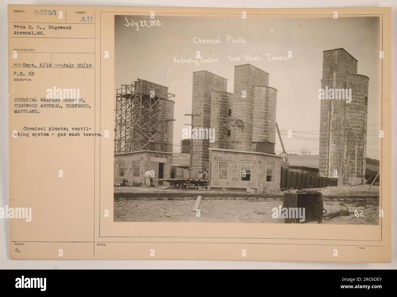 The image shows the chemical plants and ventilating system ...