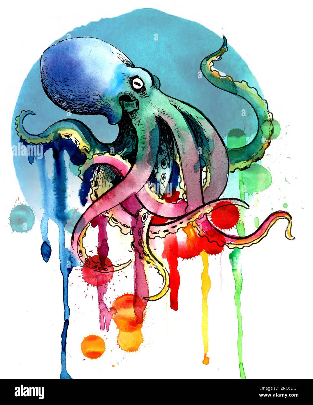 Octopus hand sketch hi-res stock photography and images - Alamy