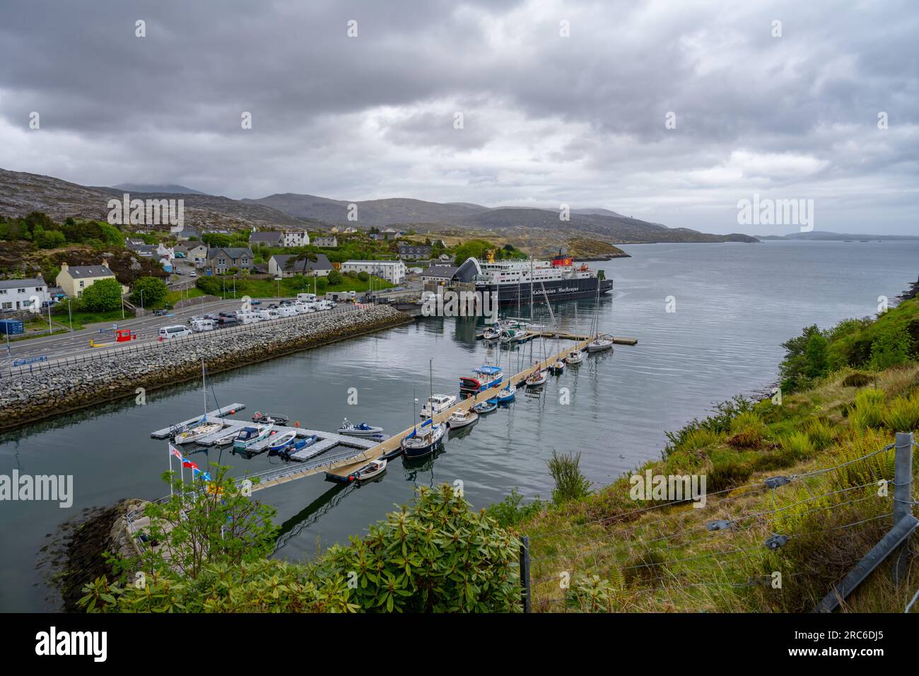 The CalMac ferry Clansman in the harbour at Tarbert The Isle of Harris ...