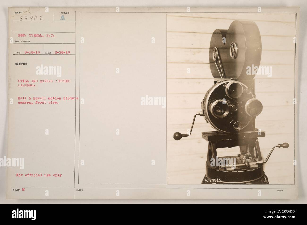 This image shows a Bell & Howell motion picture camera used by Sgt. Ty ...