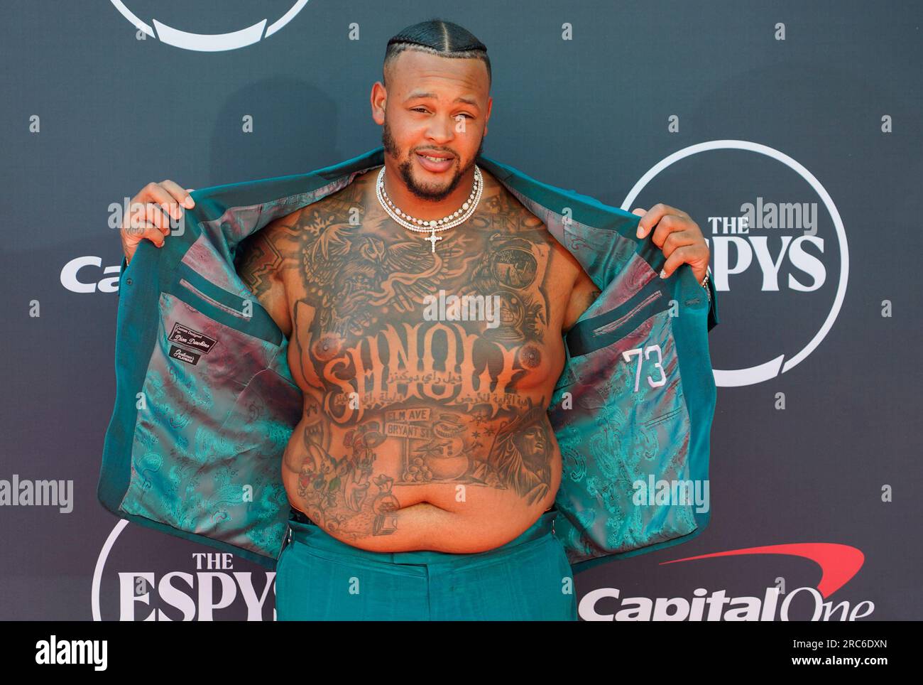 Professional NFL football player Dion Dawkins of the Buffalo Bills ...