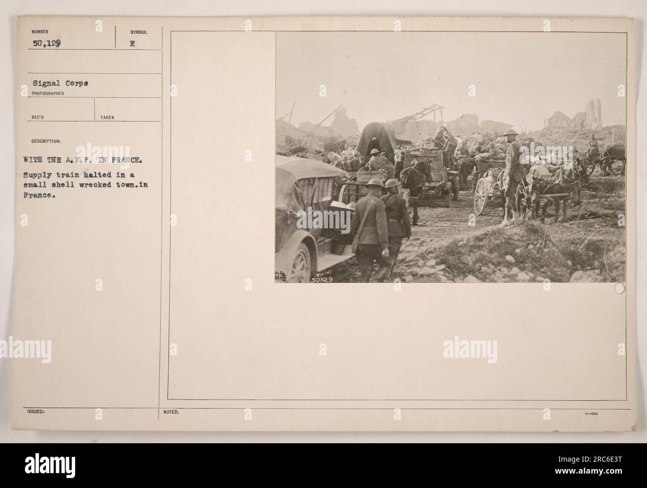 A supply train is halted in a small town in France that has been ...