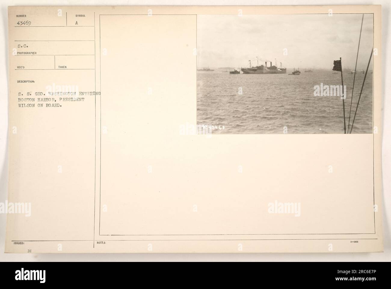 US President Woodrow Wilson on board the USS George Washington ...