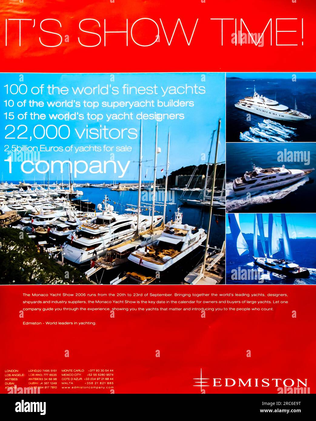 Edmiston Superyacht Brokers advert in a magazine 2006 Stock Photo - Alamy