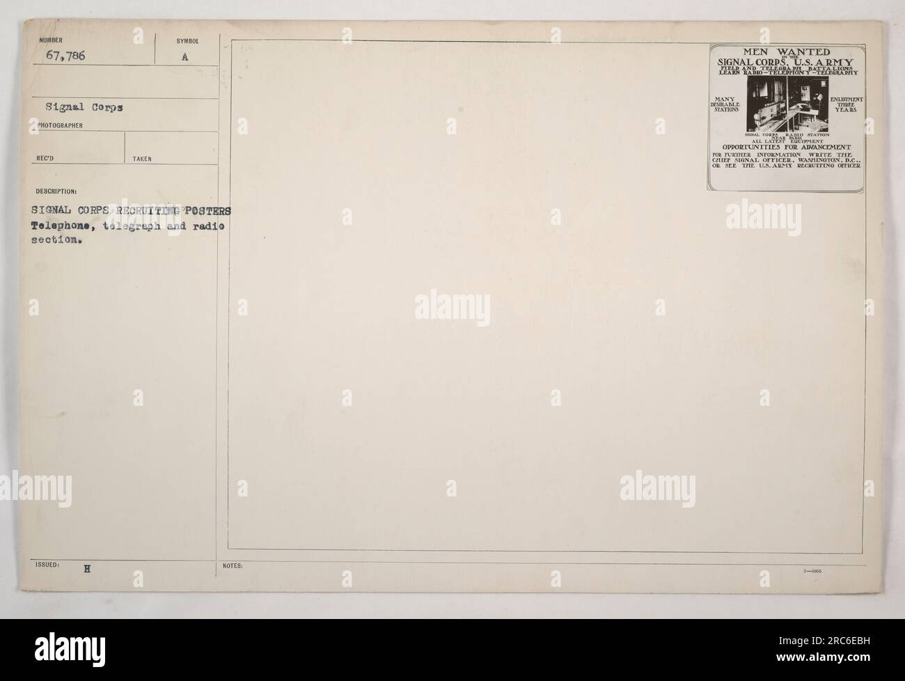 Signal Corps recruiting posters featuring various forms of ...