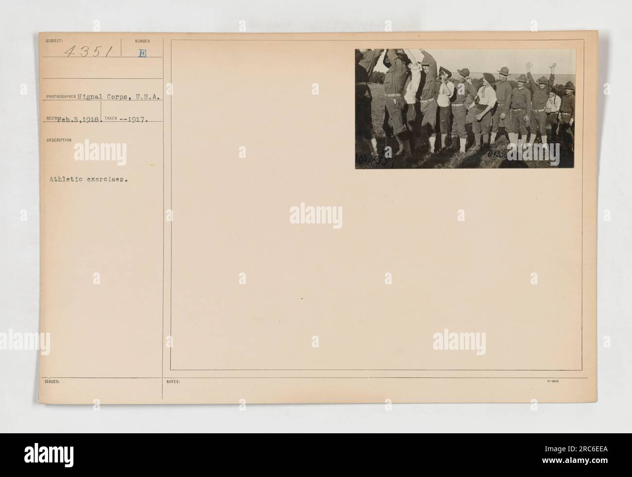 Soldiers participating in athletic exercises during World War One Stock ...