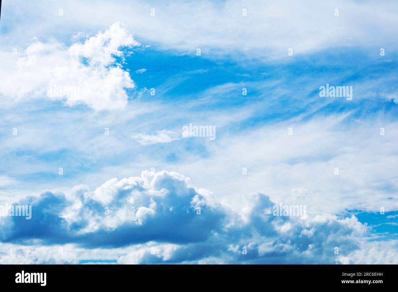 beautiful blue sky with clouds before rain. weather change Stock Photo ...