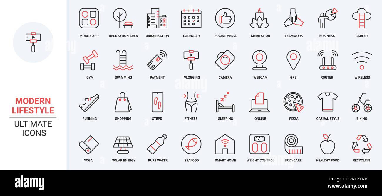 Fitness and yoga calendar, social media and vlog mobile apps, shopping payment with credit card ...