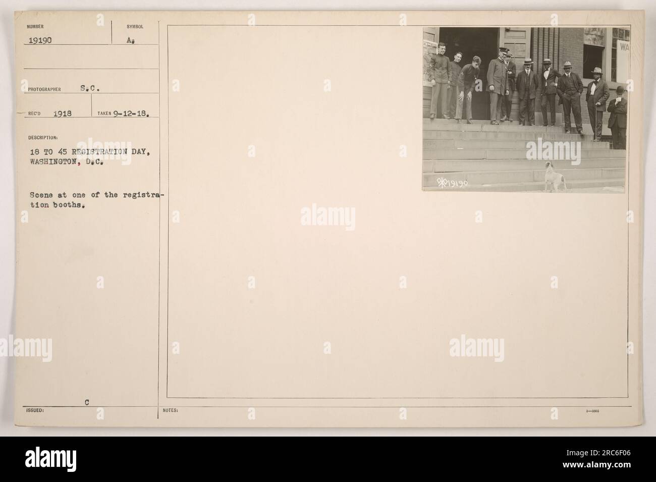 Registration day in Washington, DC, during World War One. The photo ...