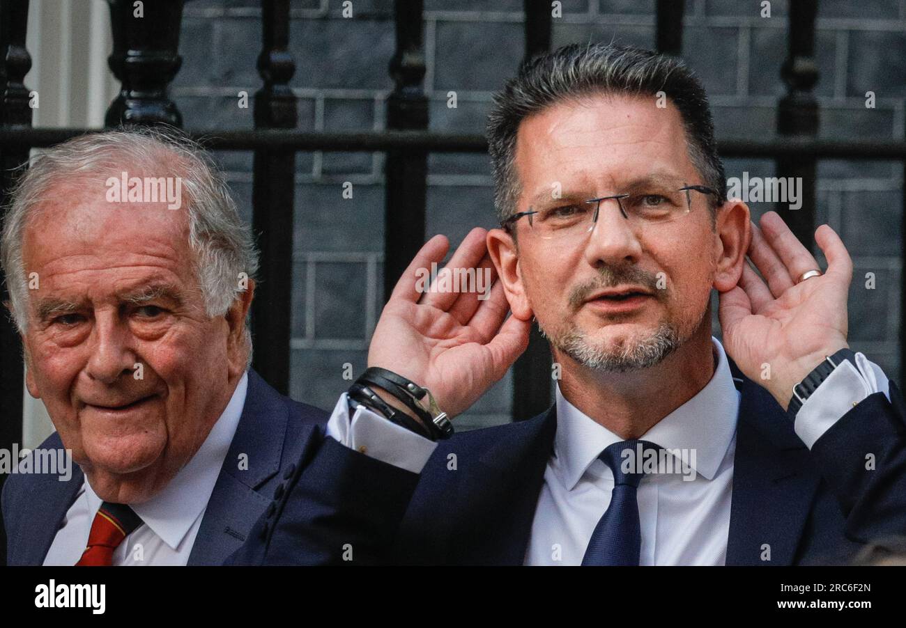 London, UK. 12th July, 2023. Steve Baker, MP, with colleagues. Members ...