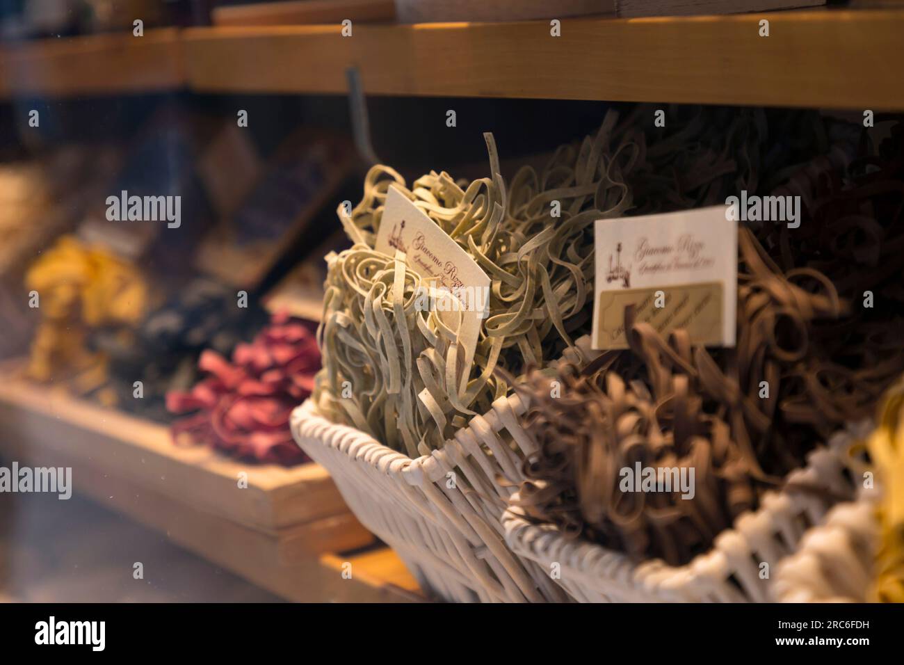 Venice, Italy - April 4, 2022: Traditional Italian pasta products ...