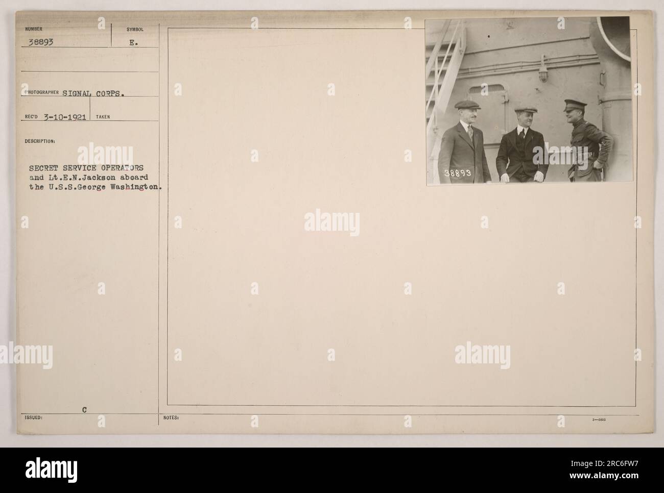 Secret Service operators and Lt. E.N. Jackson aboard the U.S.S. George ...