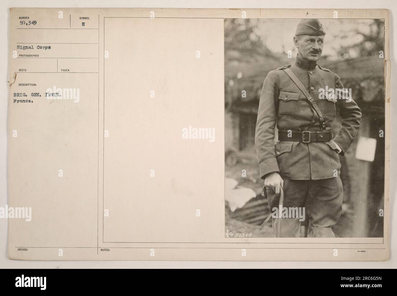 Brig. Gen. Irwin during World War One. This photograph was taken in ...