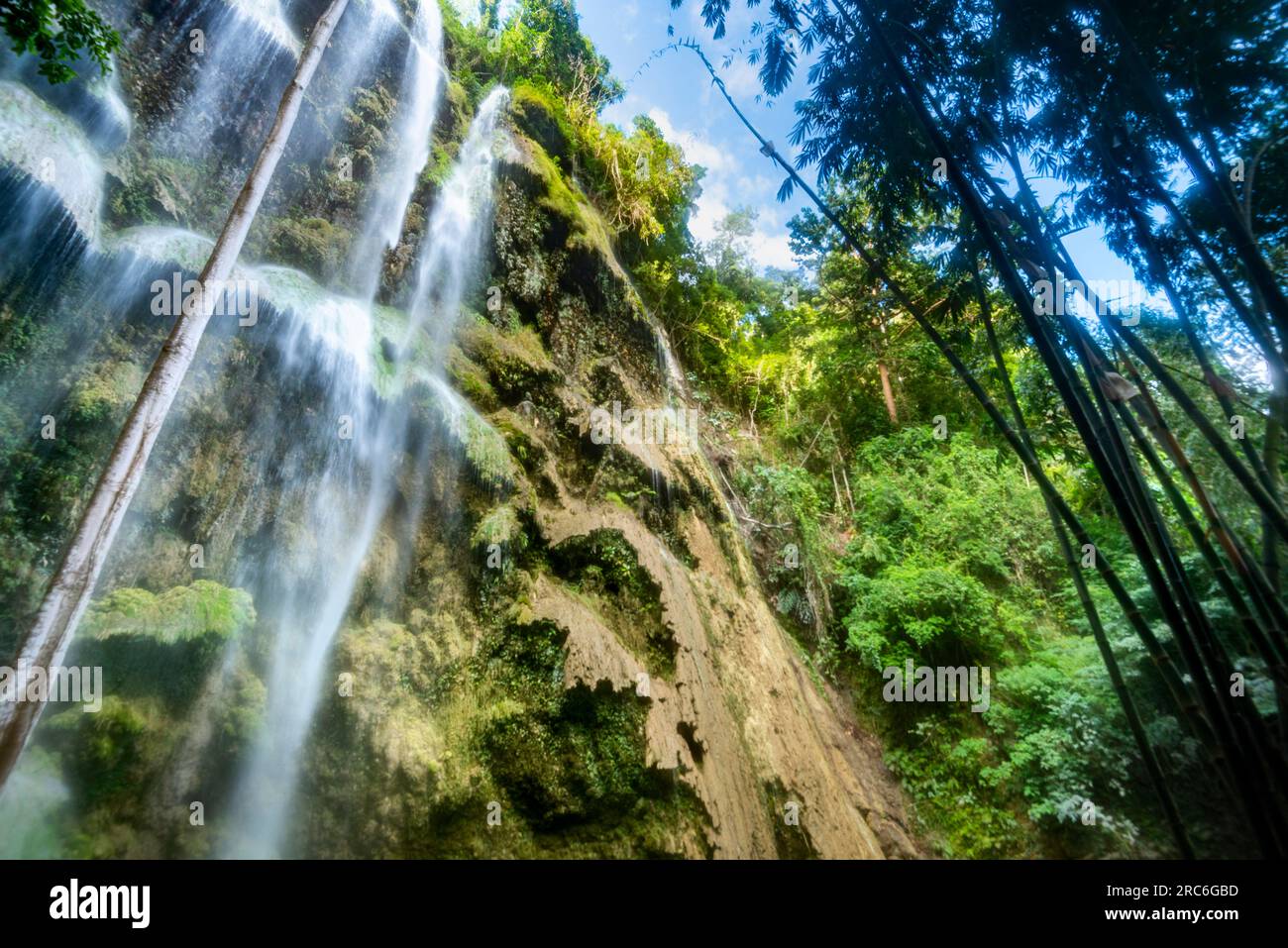 Accessed by a very steep track,leading to the base of the100 metre high ...