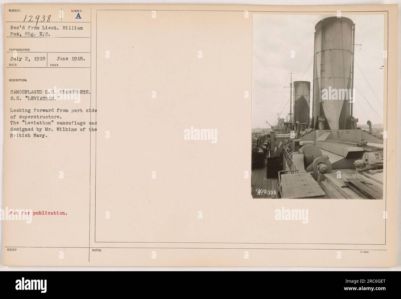 Image Caption: Camouflaged U.S. Transport ship S.S. "Leviathan ...