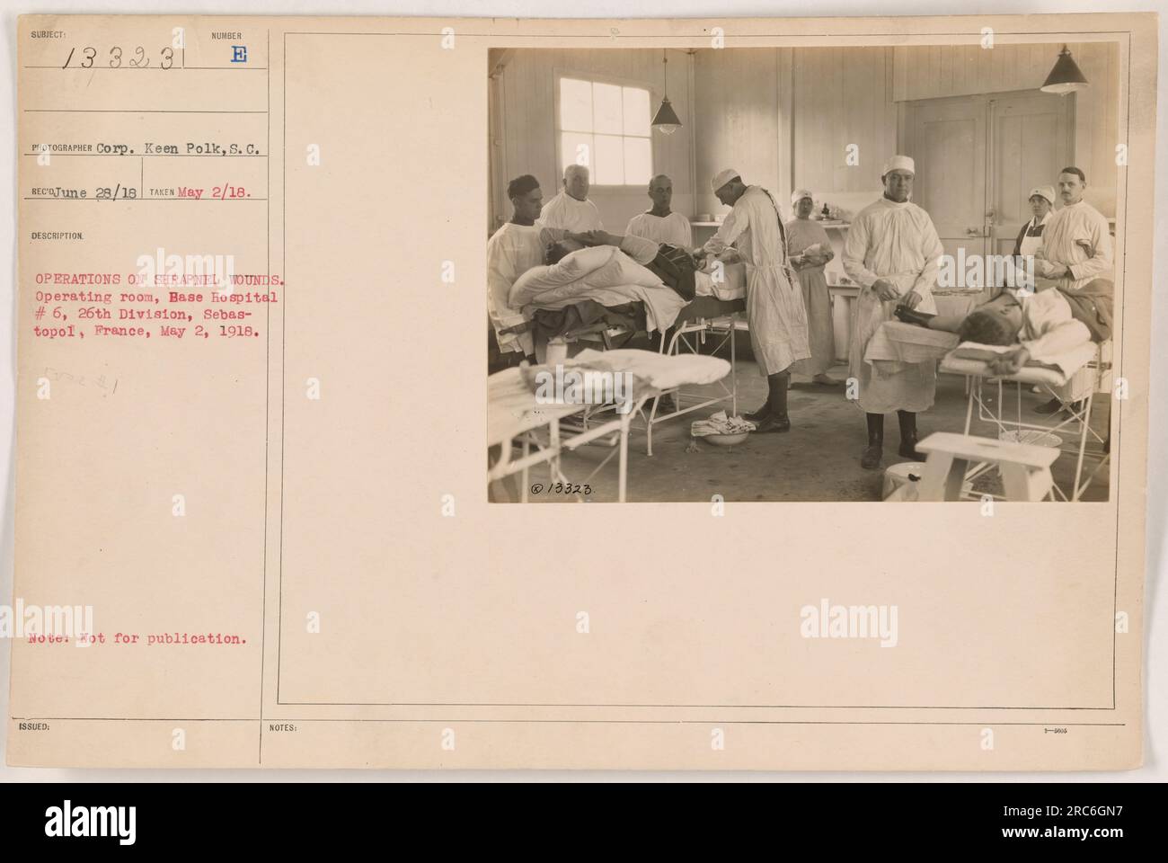 Title: "Operating Room at Base Hospital #6, Sebastopol, France – May 2 ...