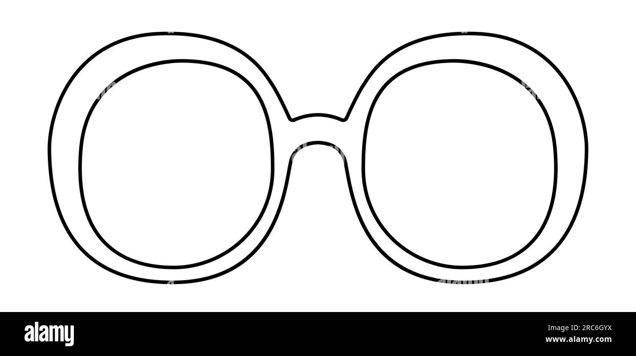 Retro Round frame glasses fashion accessory illustration. Sunglass ...