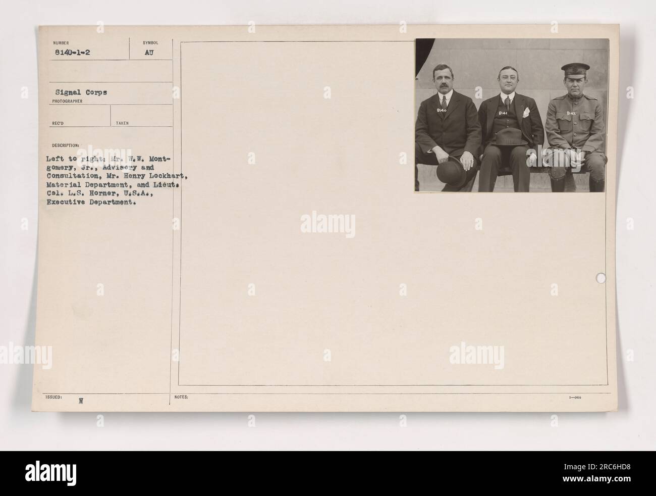 Left to right: Mr. W. W. Montgomery Jr., Mr. Henry Lockhart, and ...