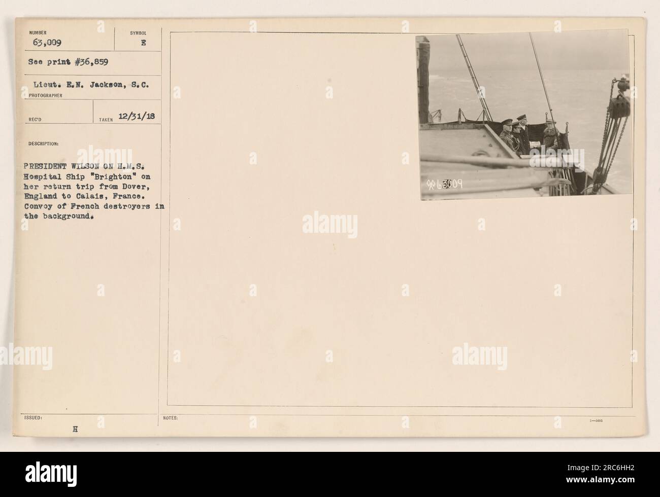 President wilson on hms brighton hi-res stock photography and images ...