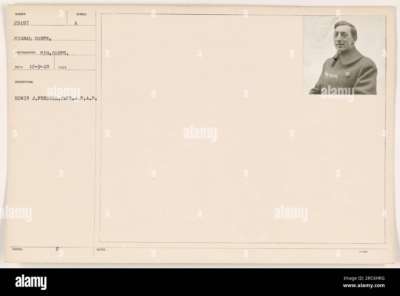 A photograph taken by Signal Corps photographer Edwin J. Fredell on ...