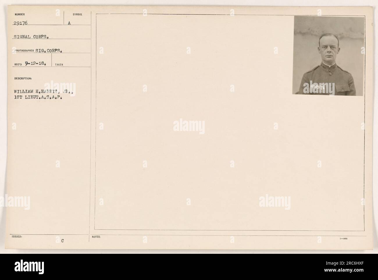 Image 111-SC-29176 shows 1st Lieutenant William H. Harris Jr., of the A ...