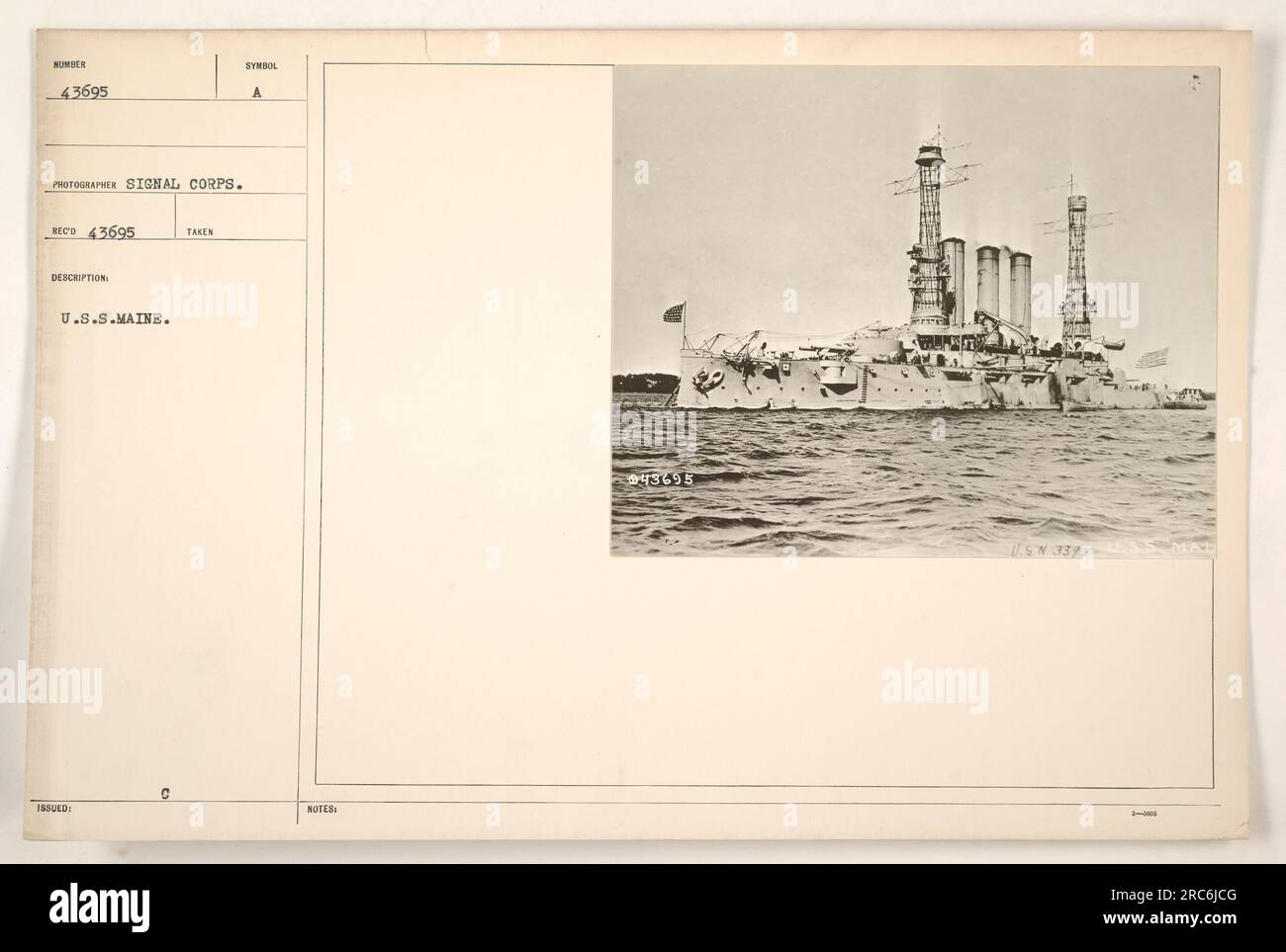 The image shows the U.S.S. Maine during the 1910s. The photograph was ...