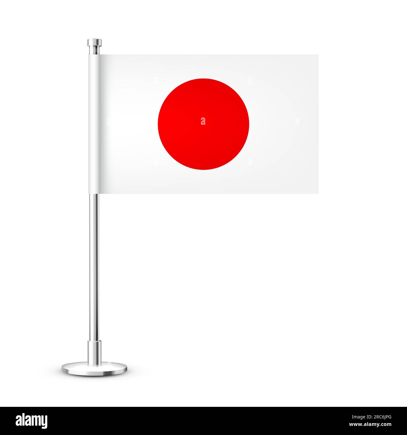 Realistic Japanese table flag on a chrome steel pole. Souvenir from ...