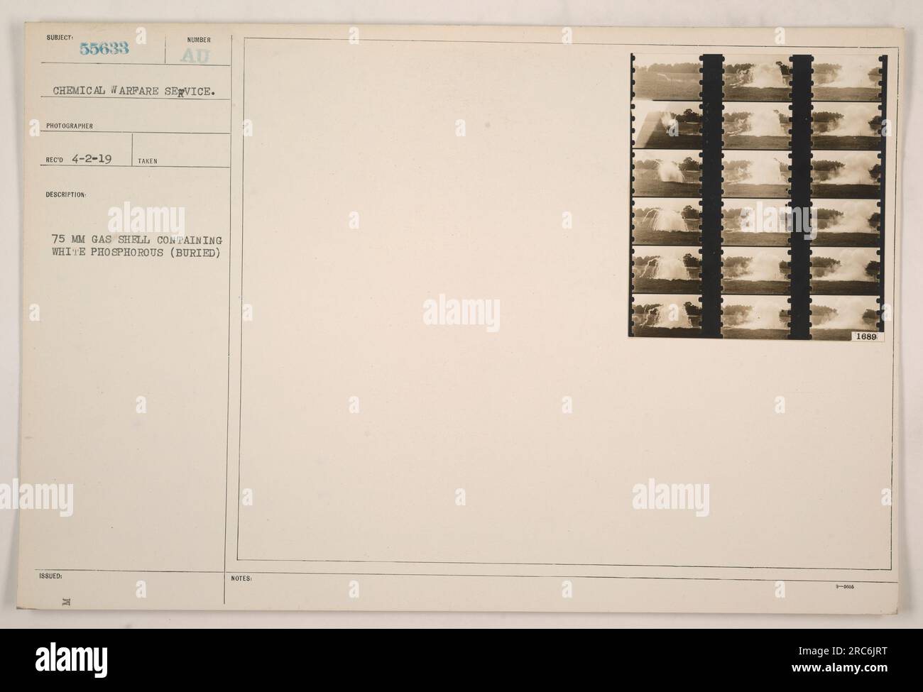 A 75 mm gas shell containing white phosphorous is shown in this ...