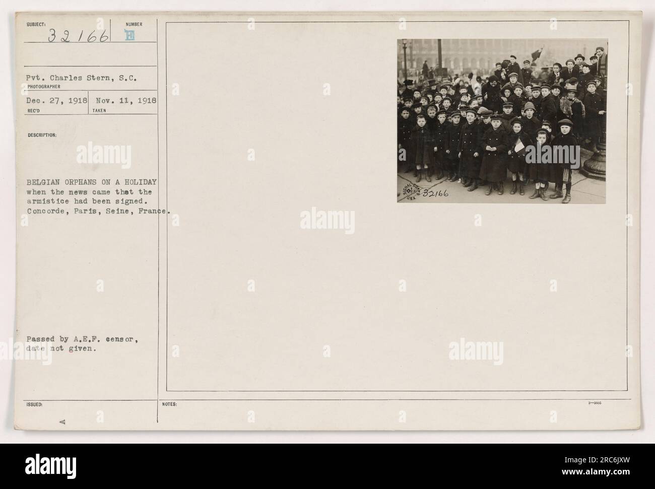 Pvt. Charles Stern of the Signal Corps documents Belgian orphans ...