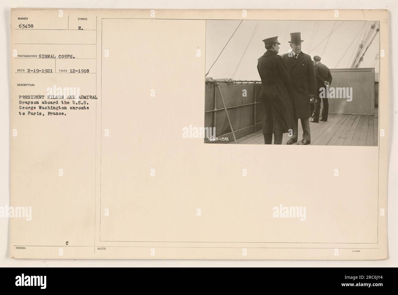 President Wilson and Admiral Grayson seen aboard the U.S.S. George ...
