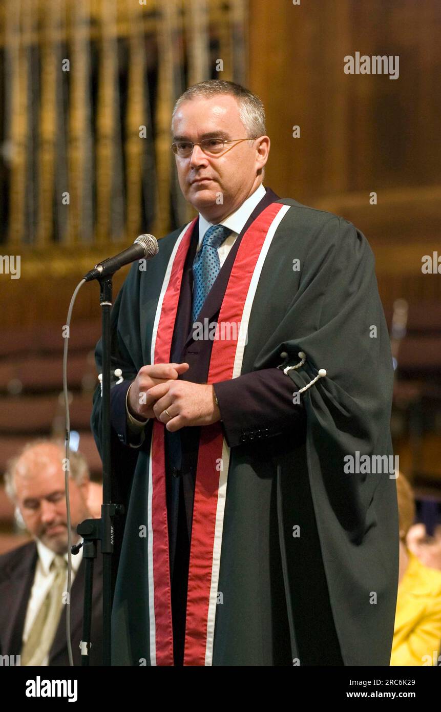 BBC newsreader Huw Edwards receives his Honorary fellowship during the ...