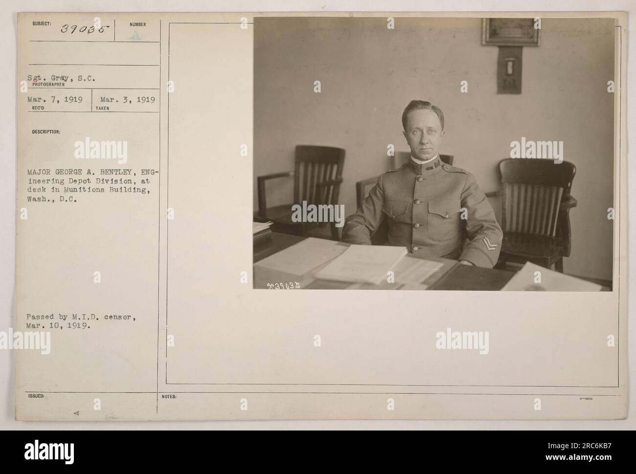 Major George A. Bentley of the Engineering Depot Division is seen ...