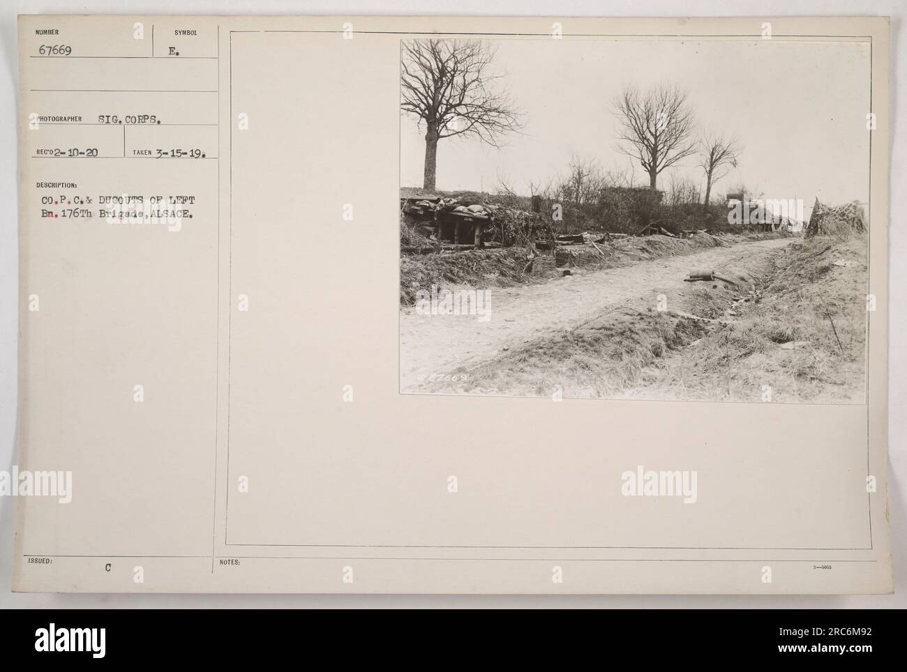 Co. P.C. and dugouts of the Left Battalion, 176th Brigade in Alsace ...