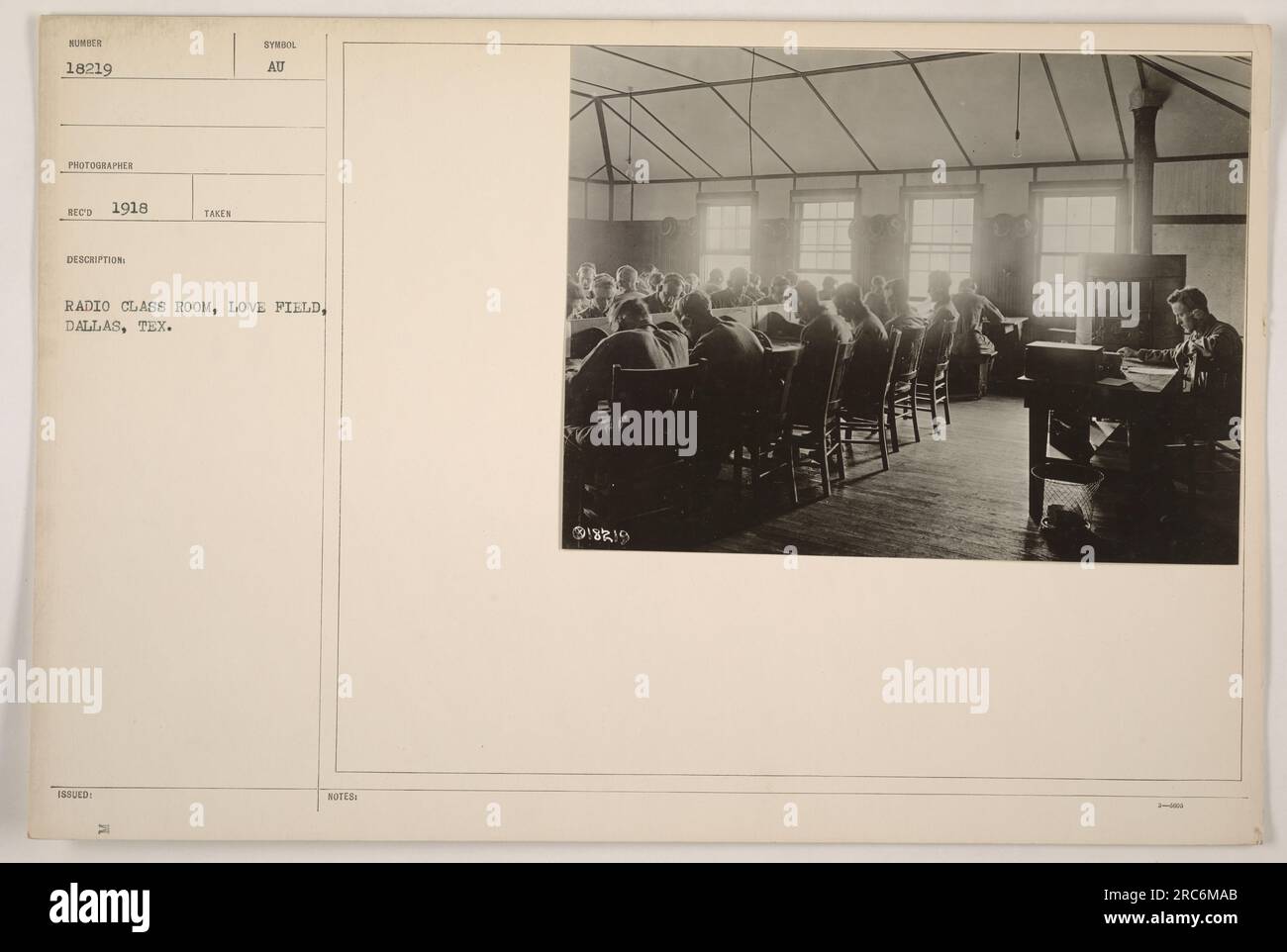 A photograph depicting a radio class being conducted at Love Field in ...