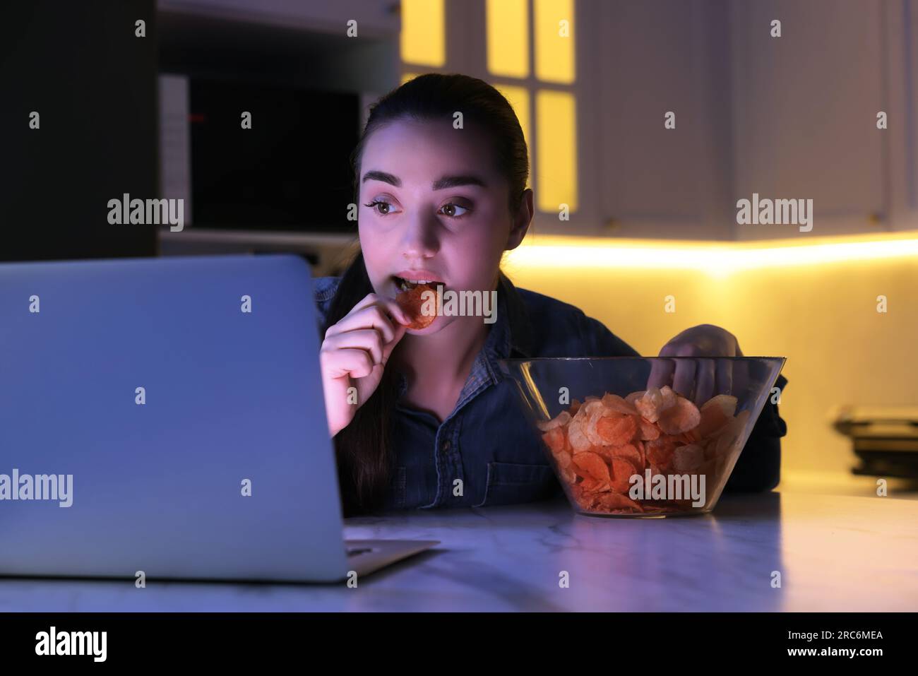 Adult overeating meal alone hi-res stock photography and images - Alamy