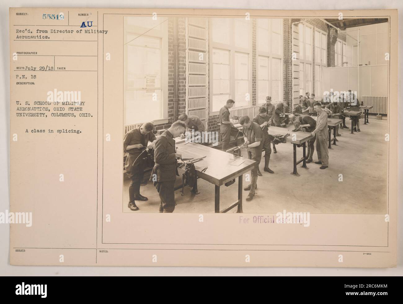 A class at the U.S. School of Military Aeronautics, Ohio State ...