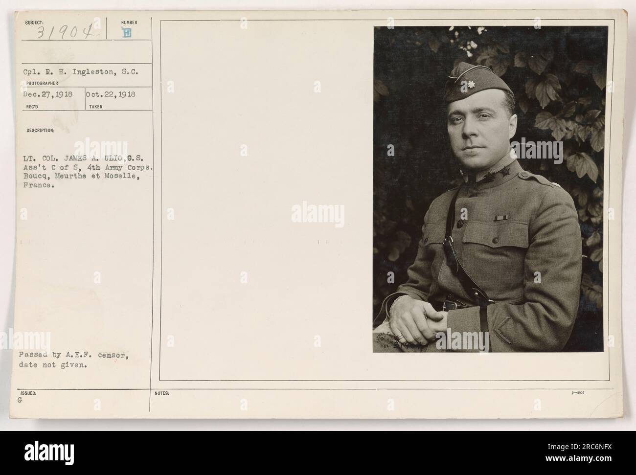 Lt col james a ulio hi-res stock photography and images - Alamy