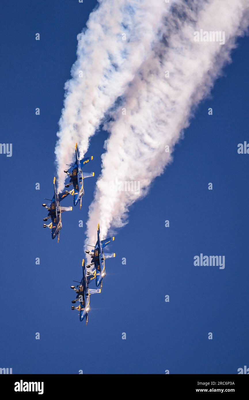 The U.S. Navy Flight Demonstration Squadron, the Blue Angels, perform ...