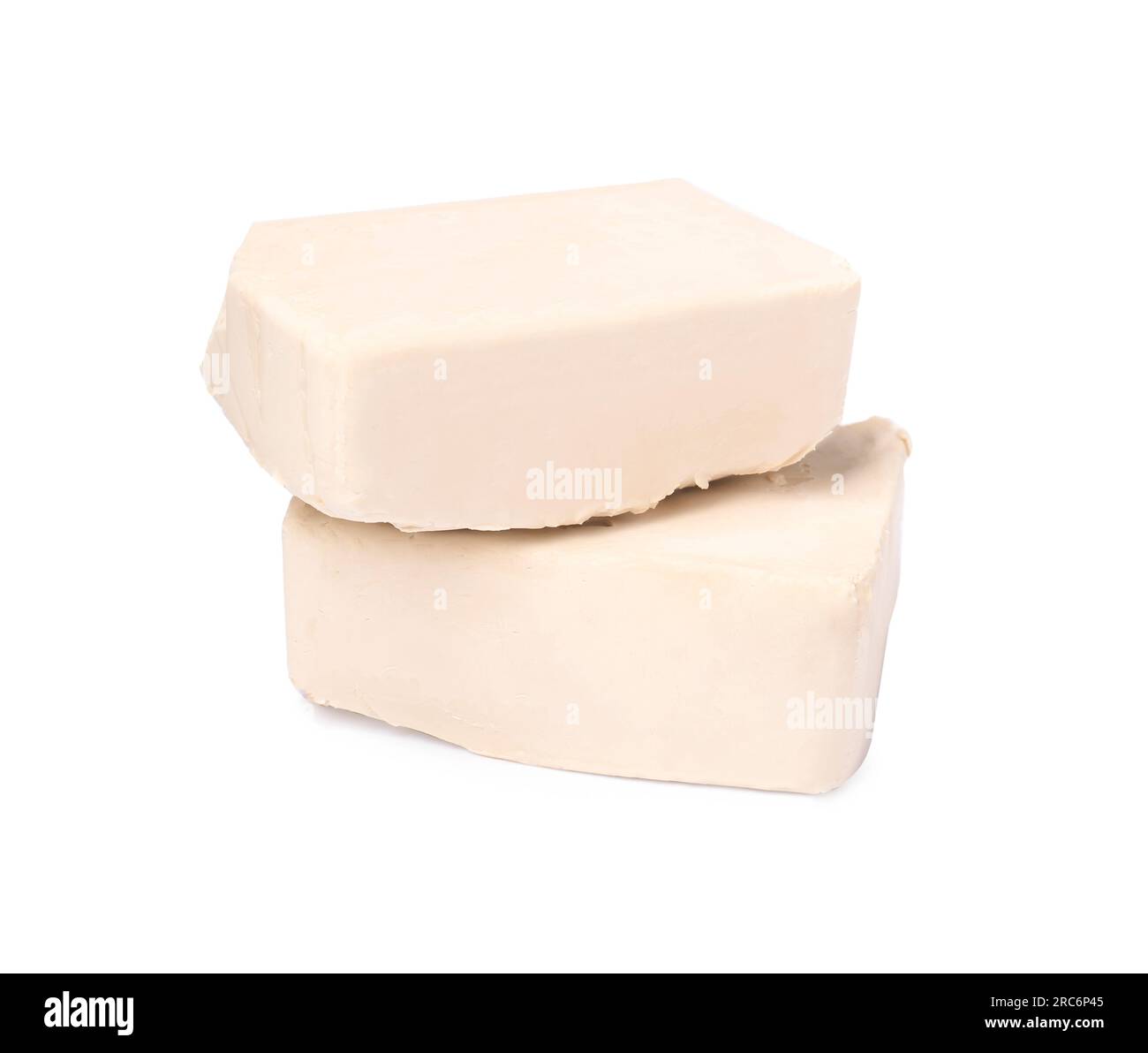 Blocks of compressed yeast isolated on white Stock Photo - Alamy