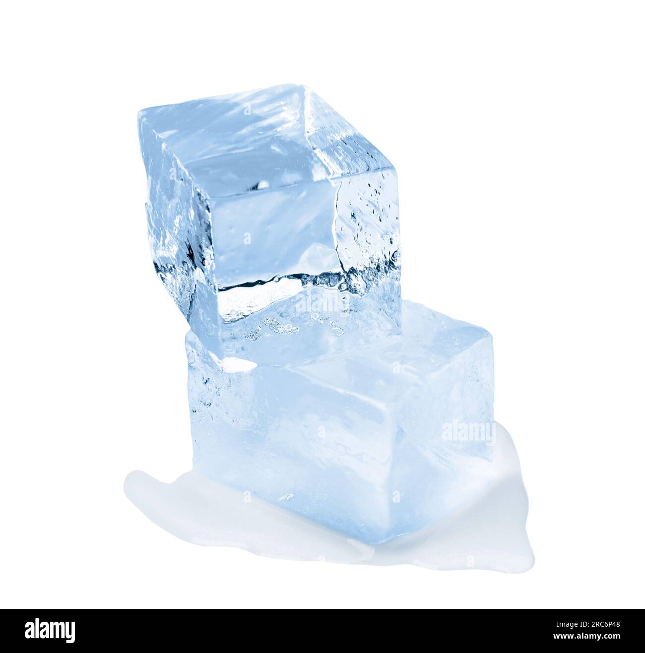 Crystal clear ice cubes isolated on white Stock Photo - Alamy