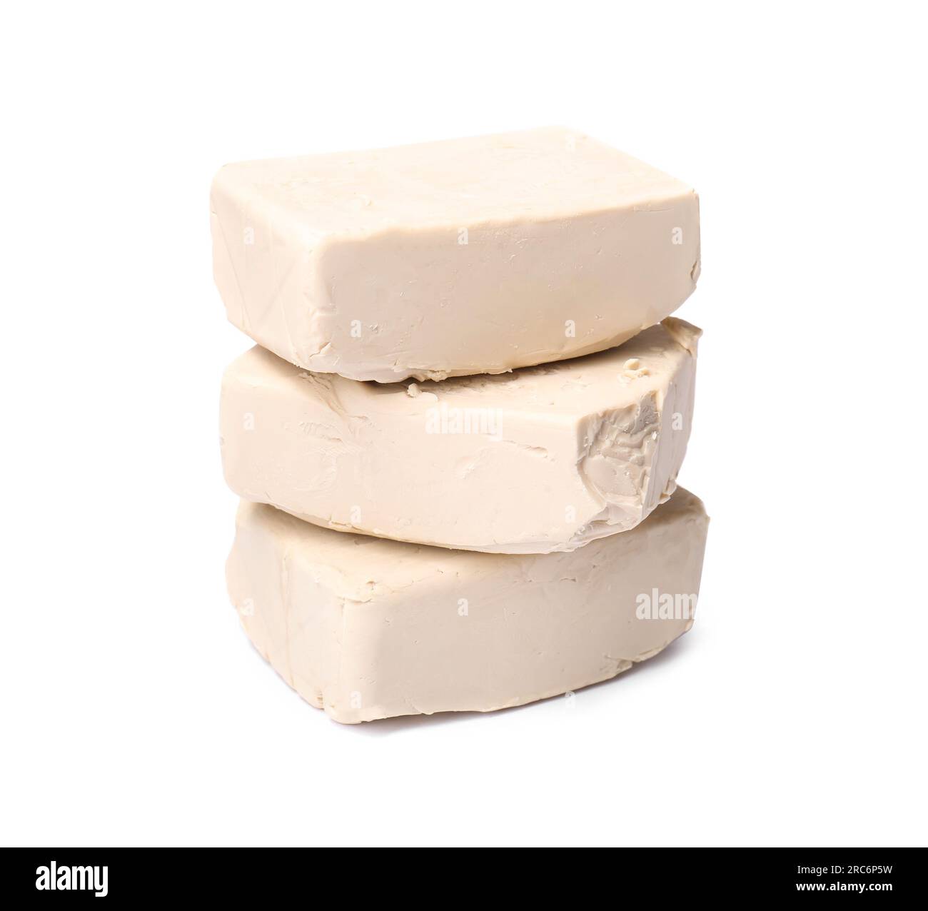 Blocks of compressed yeast isolated on white Stock Photo - Alamy