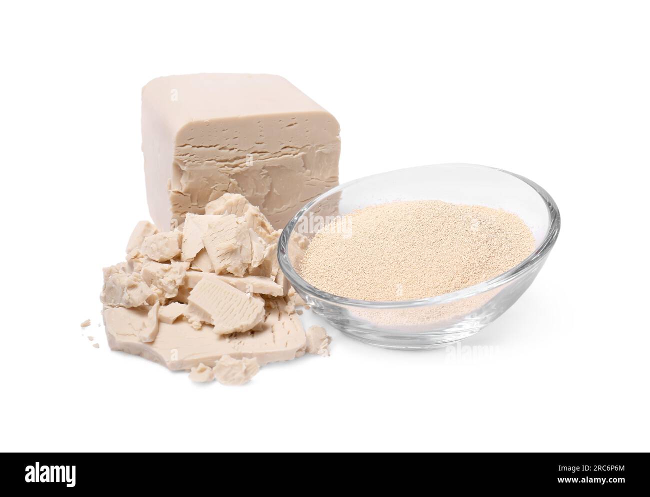 Compressed and granulated yeast isolated on white Stock Photo - Alamy