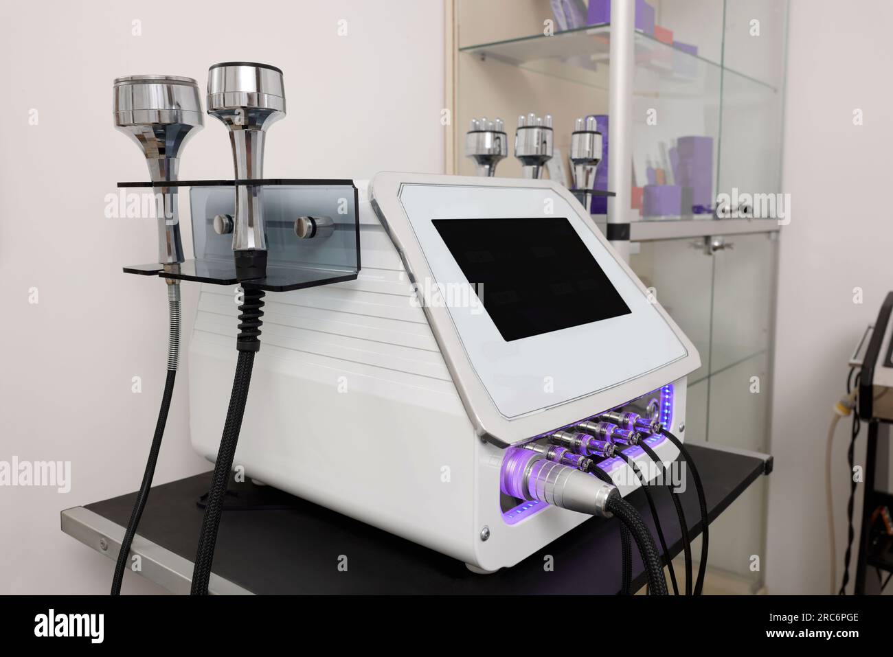 Skin care machine with nozzles in beauty salon. Cosmetic procedure ...