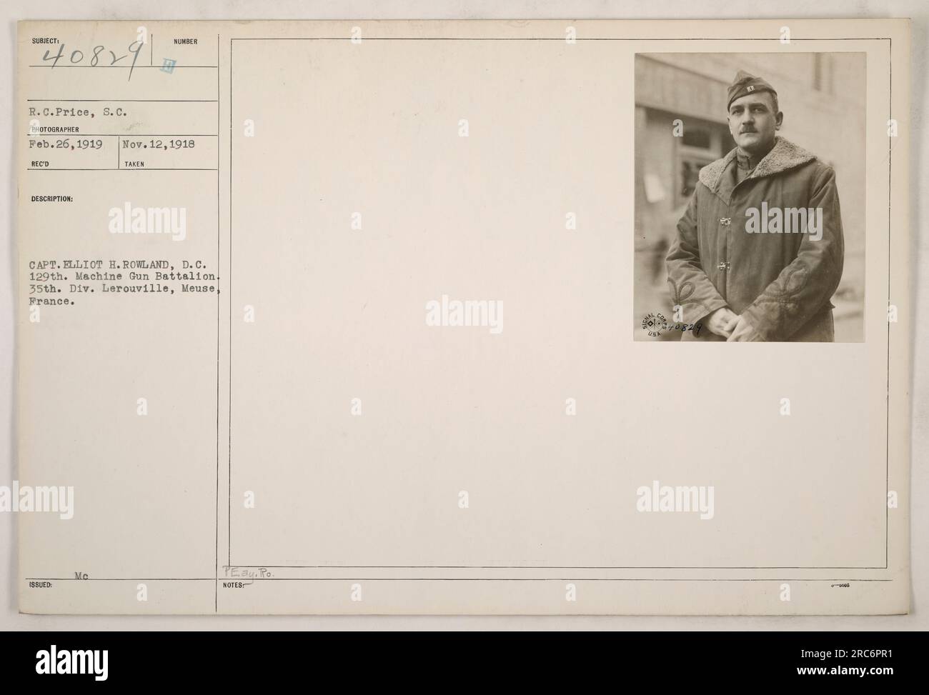 Capt elliot h rowland hi-res stock photography and images - Alamy