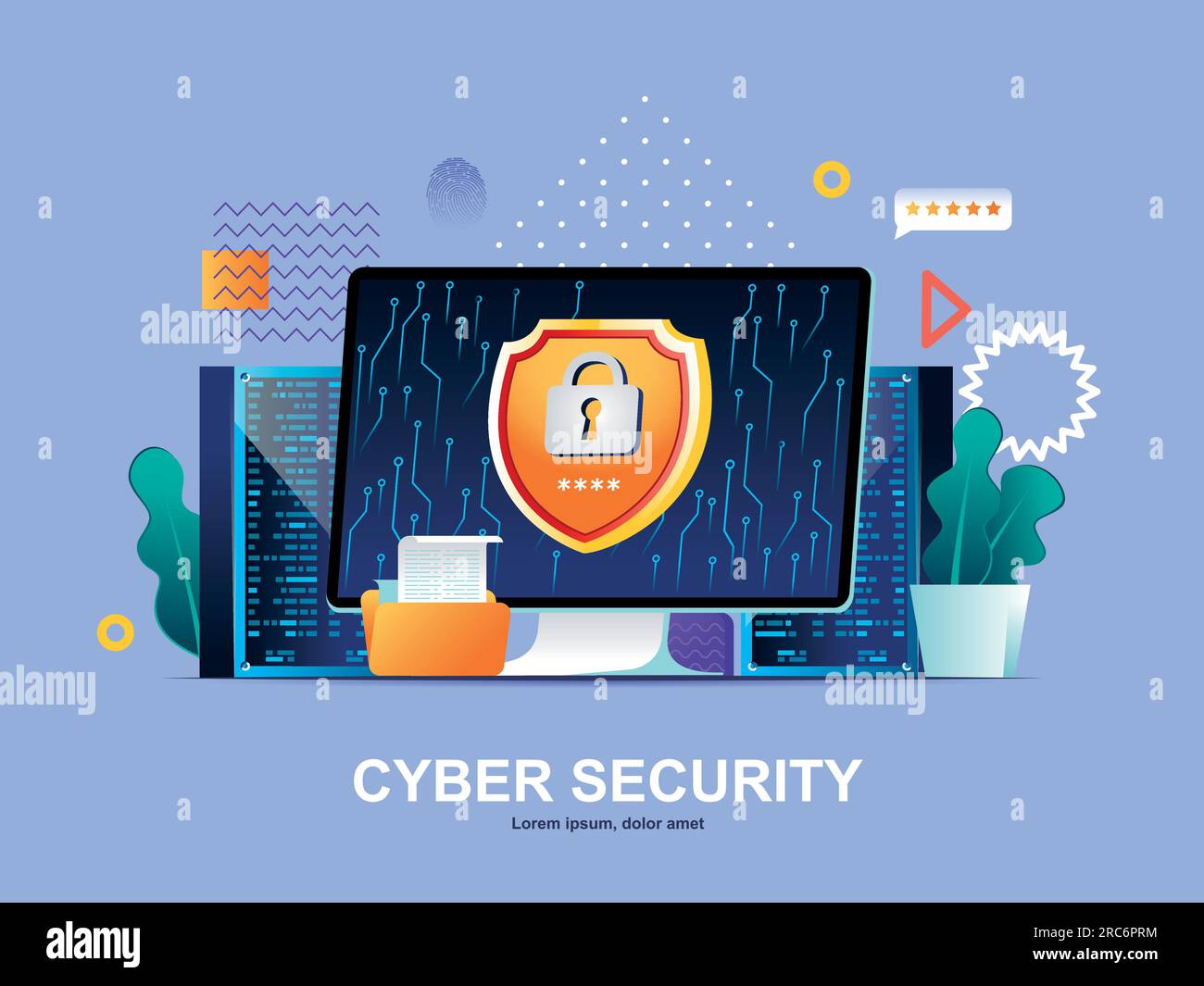 Cybersecurity icon vector vectors Stock Vector Images - Alamy