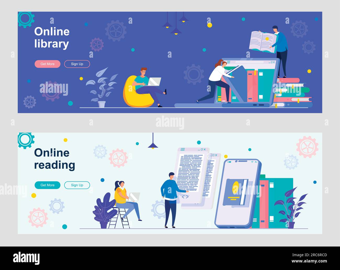 Digital library material Stock Vector Images - Alamy