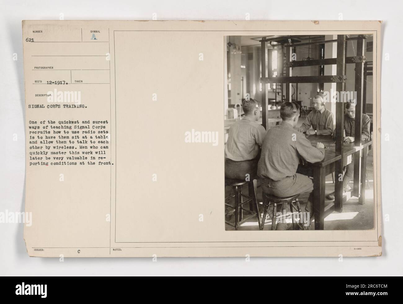 Soldiers in Signal Corps training use radio sets to communicate with ...