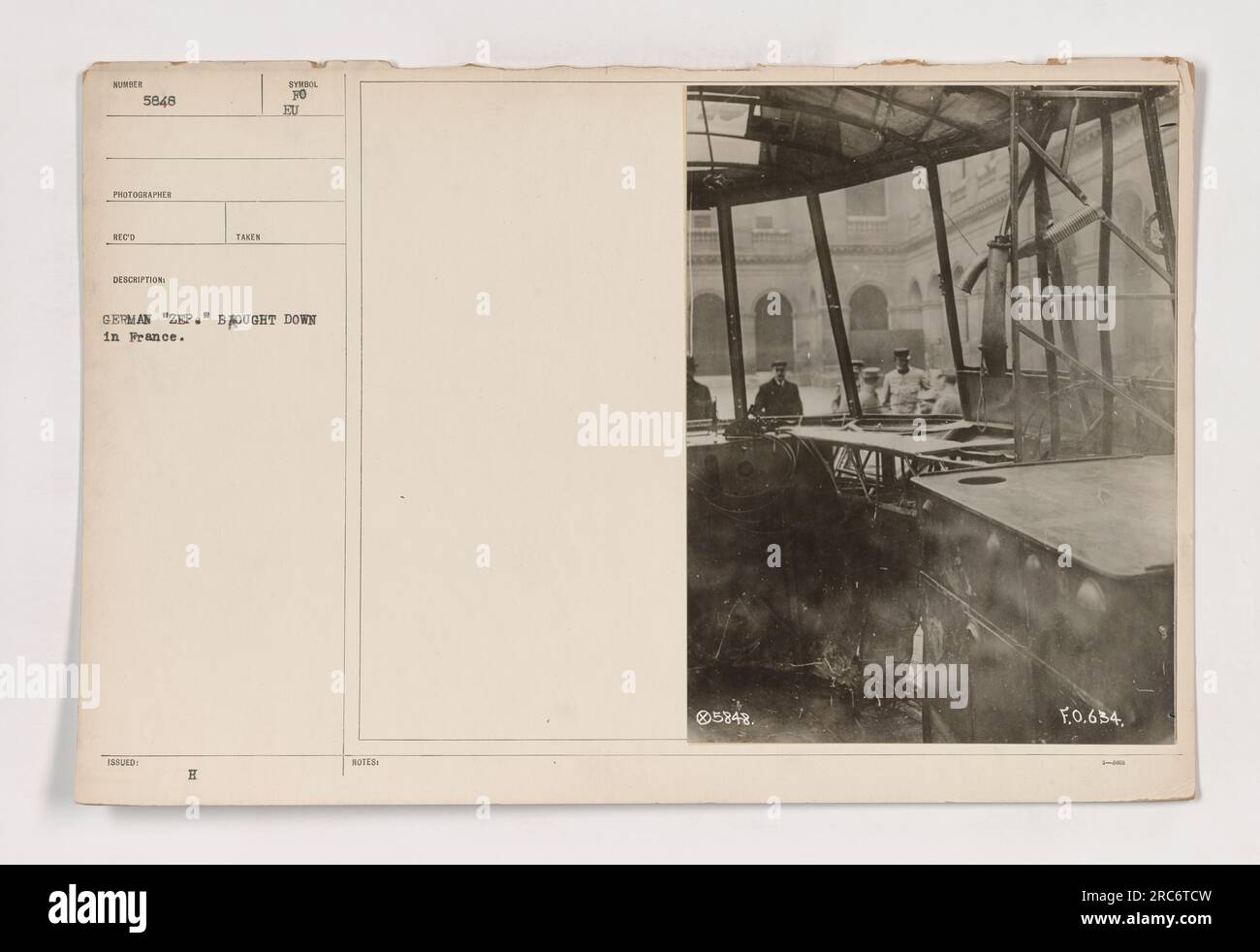 A German zeppelin that was brought down in France during World War One ...