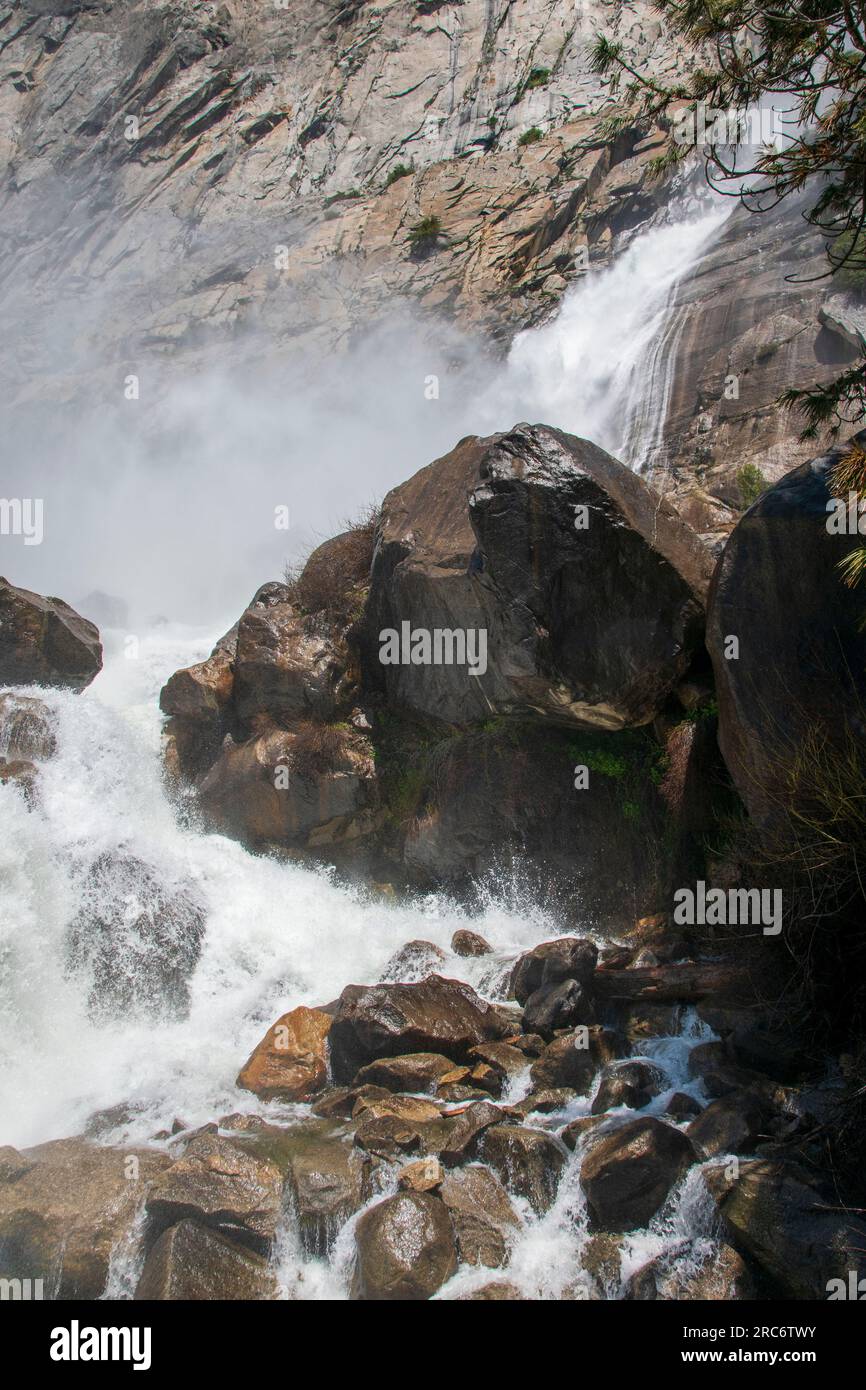 Wapama Falls is a well-known waterfall in Hetch Hetchy in Yosemite ...