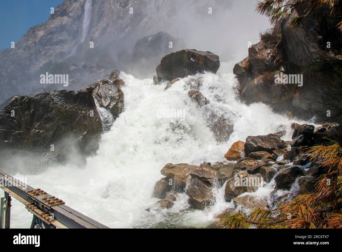 Wapama Falls is a well-known waterfall in Hetch Hetchy in Yosemite ...